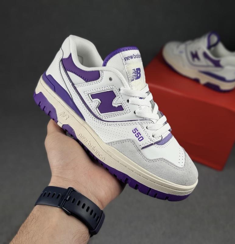 Нереальні жіночі кросівки new balance 550 white violet білі з ...