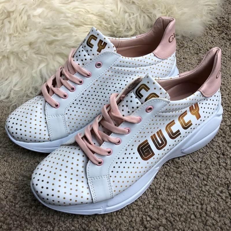 Кроссовки в стиле gucci rhyton golden stars white/beige — цена 1932 грн ...