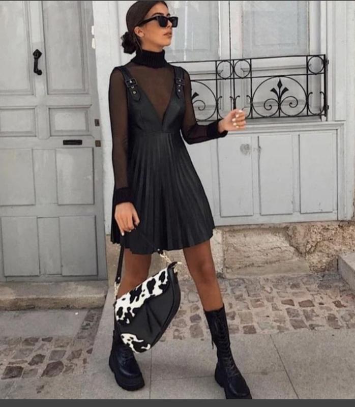 Кожаный сарафан Zara м — цена 400 грн в каталоге Сарафаны Купить женские вещи по доступной цене