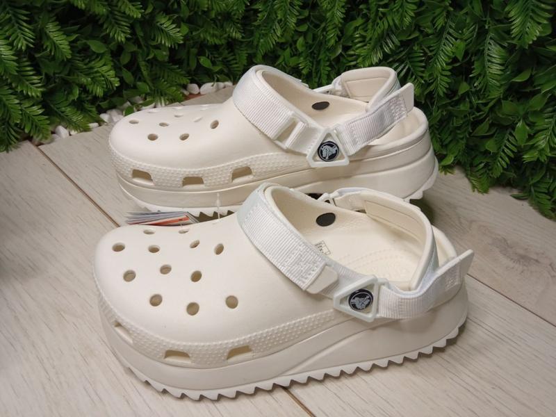 Crocs classic hiker clog white белые сабо крокс кроксы на платформе ...
