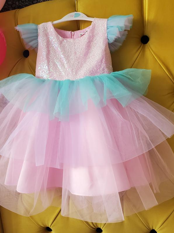 Дитяча пишна гарна сукня єдиноріг для дівчинки 3 4 5 6 7 8 років 98 104 110 116 122 128 134 140