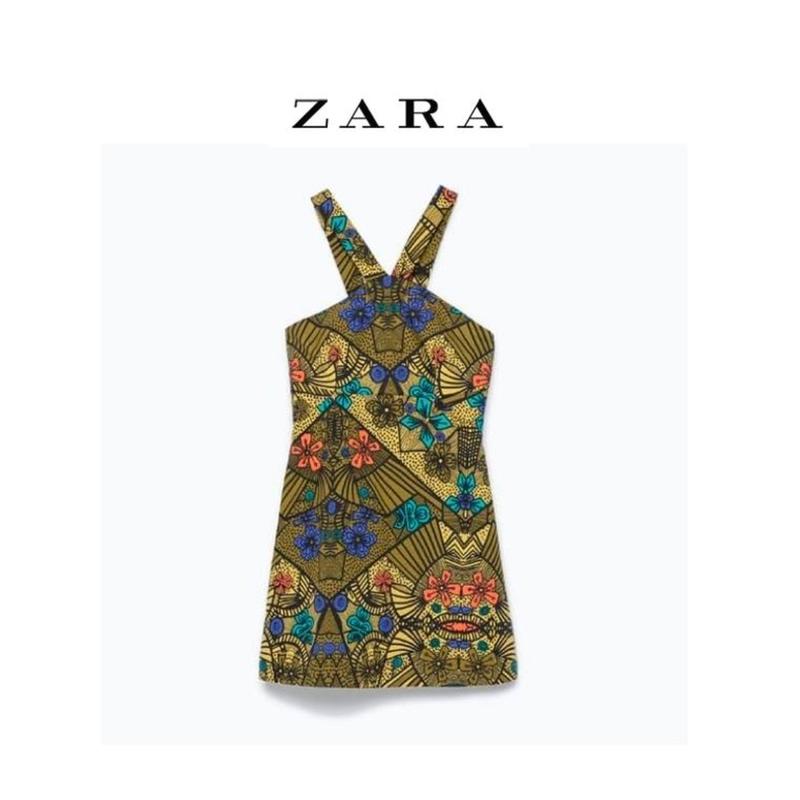 🔥скидка🔥24 часа🔥сарафан хлопок короткое платье Zara принт ацтеки этно цветочный принт — цена 462