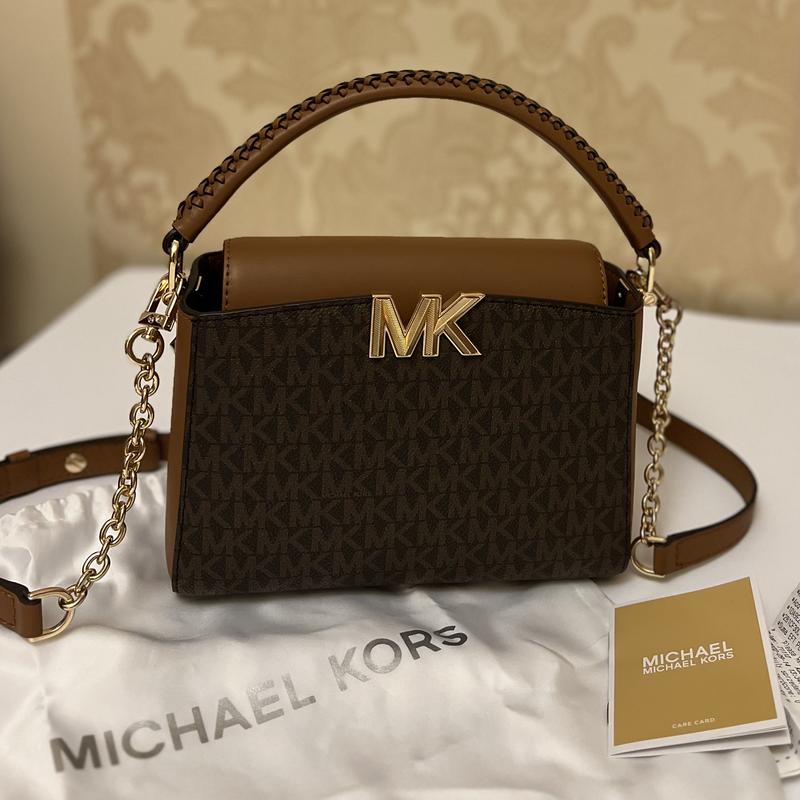 Сумка michael kors karlie original коричневая с логотипом оригинал ...
