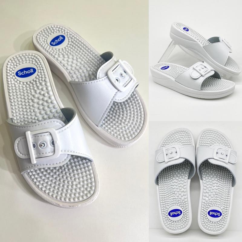 Белые массажные шлепки dr.scholl — цена 850 грн в каталоге Шлепанцы ...