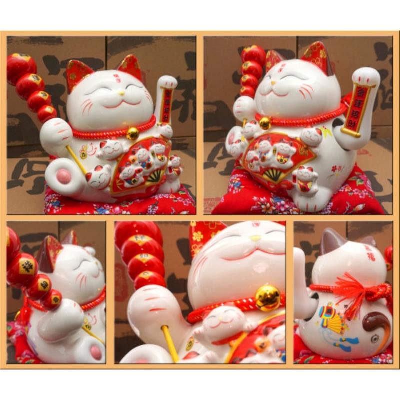 Щасливий кіт віяло фаянс подарунок — ціна 3520 грн у каталозі Статуетки Купити товари для