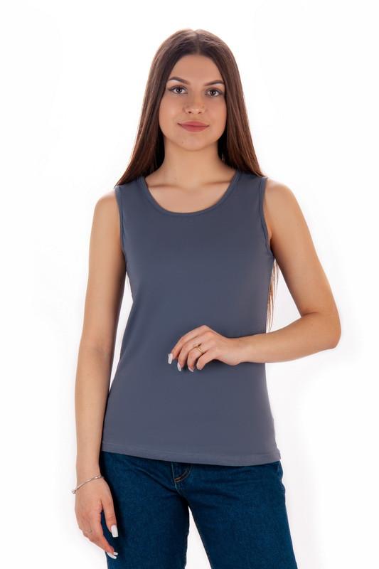 Жіночий темно сірий бавовняний топ — ціна 144 грн у каталозі Топи Купити жіночі речі за