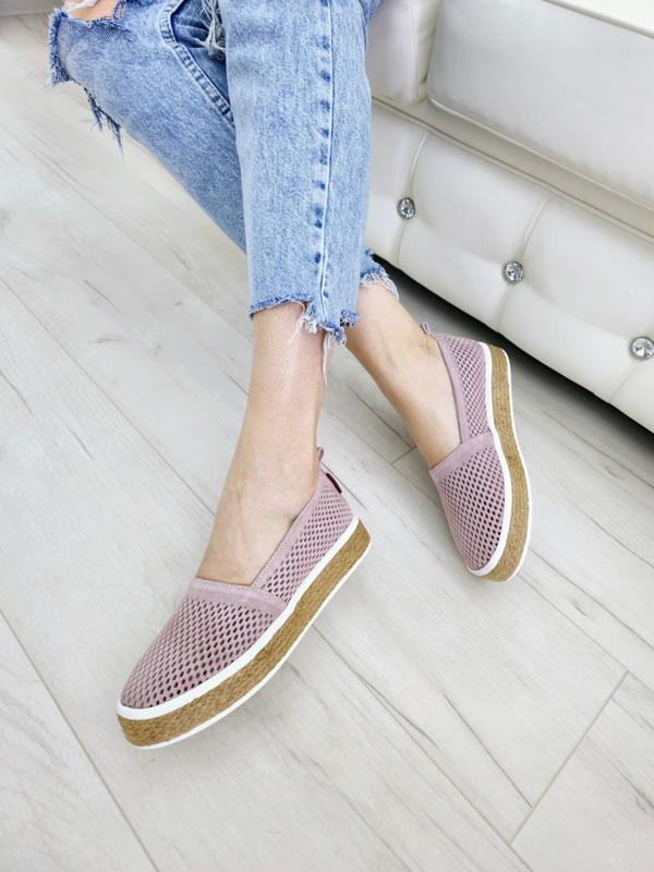 Еспадрильї натуральна замша перфорація р36 40 мокасини балетки туфлі — ціна 1745 грн у каталозі