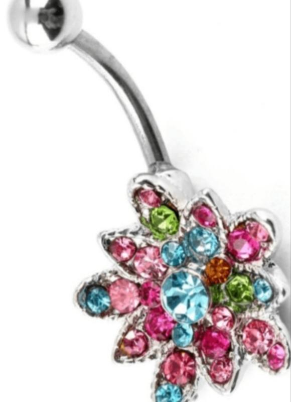 цветок самоцвет пирсинг пупка — цена 170 грн в каталоге Серьги для пирсинга Купить аксессуары