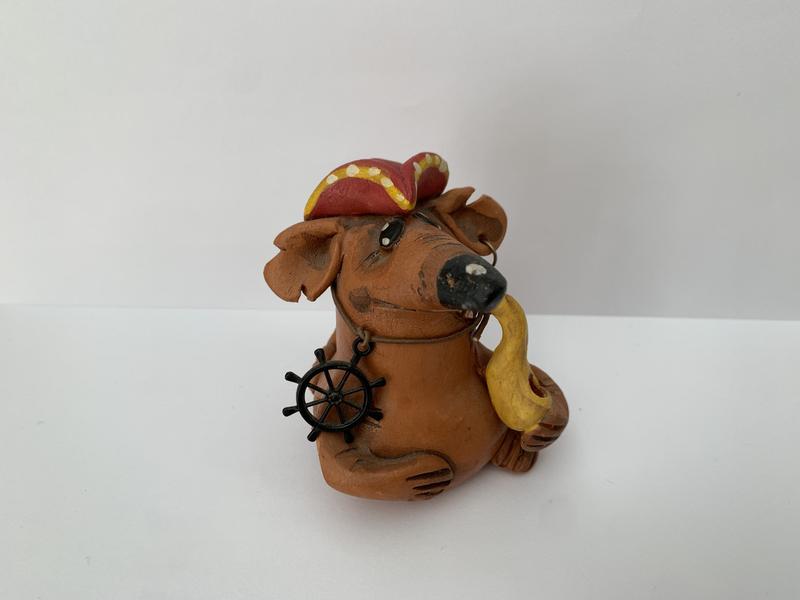 Скульптура керамическая статуэтка из керамики фигурка из керамики крыса пират — цена 180 грн
