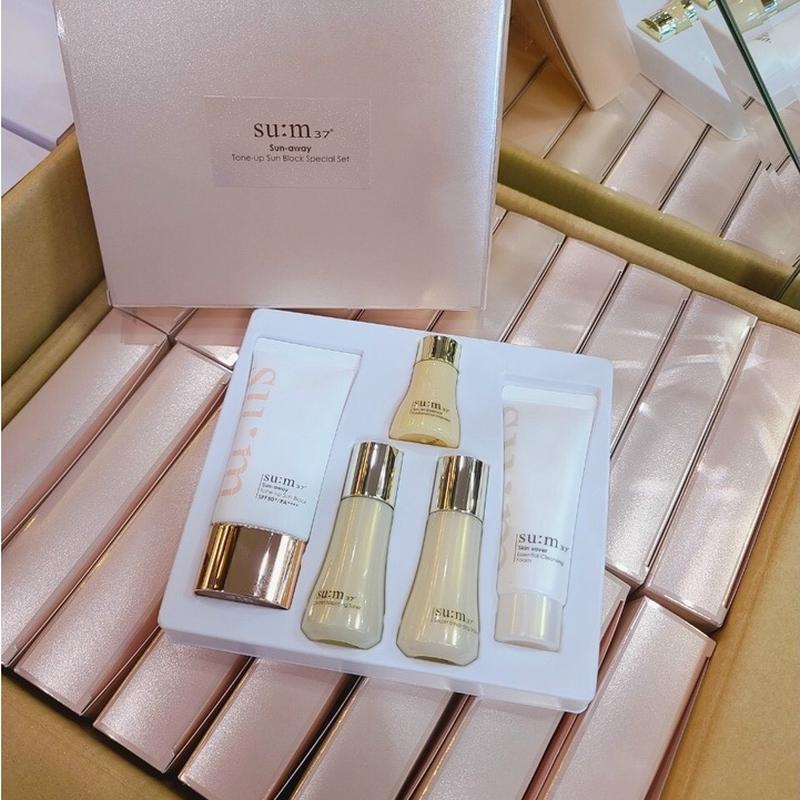 Люксовый набор с санскрином su:m37 sun-away tone-up sun block set ...
